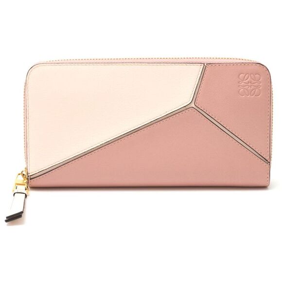 Loewe | Bags | Loewe Puzzle Zip Around Wallet Pink Beige | Poshmark
